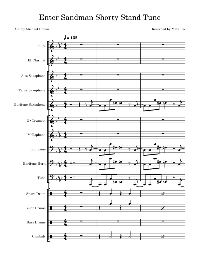 Enter sandman – Metallica Enter Sandman Shorty Stand Tune Sheet music ...