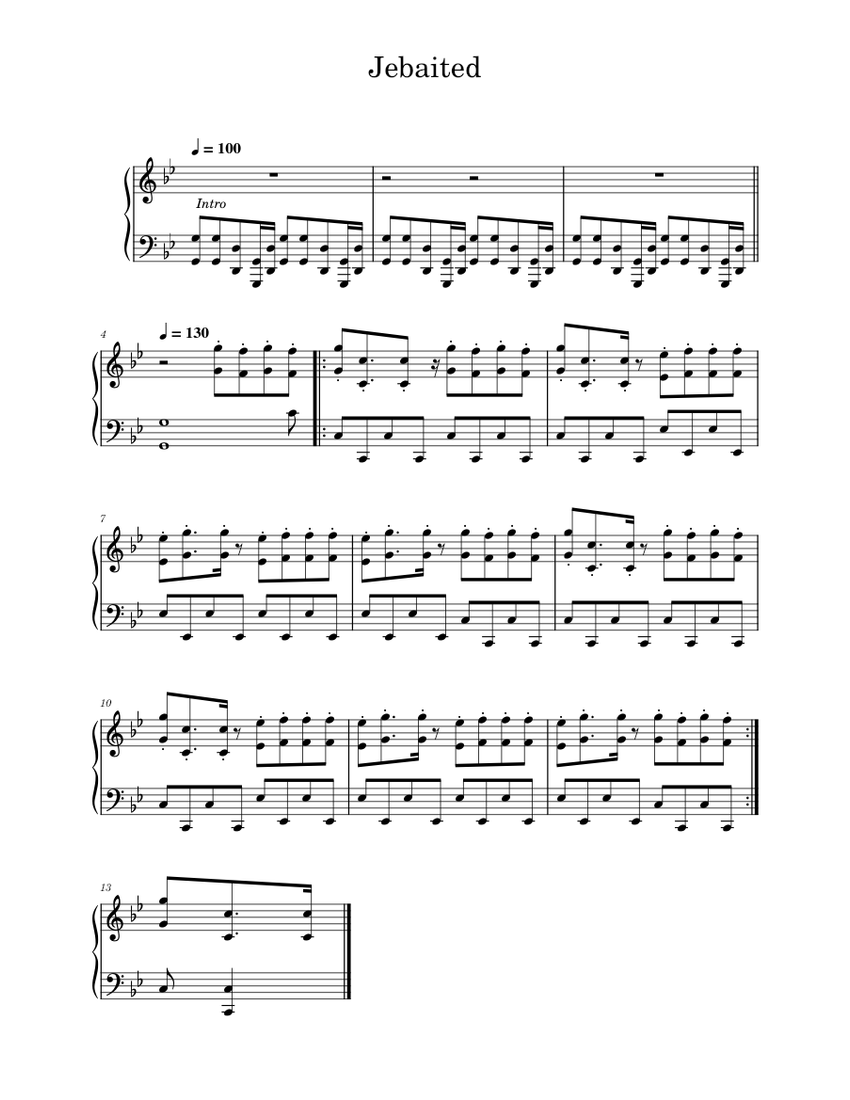 Jebaited – Misc Meme Songs Sheet music for Piano (Solo) | Musescore.com