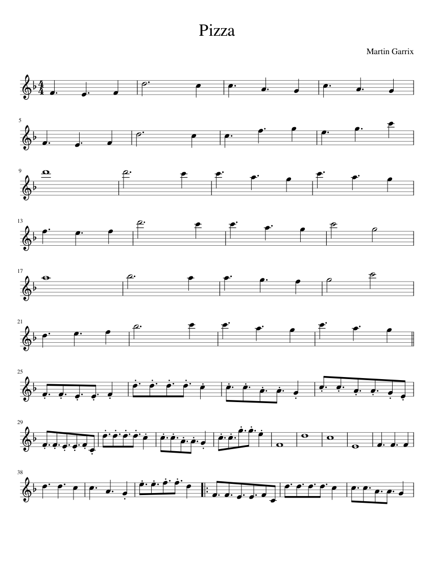 Pizza martin garrix Sheet music for Violin (Solo) | Musescore.com
