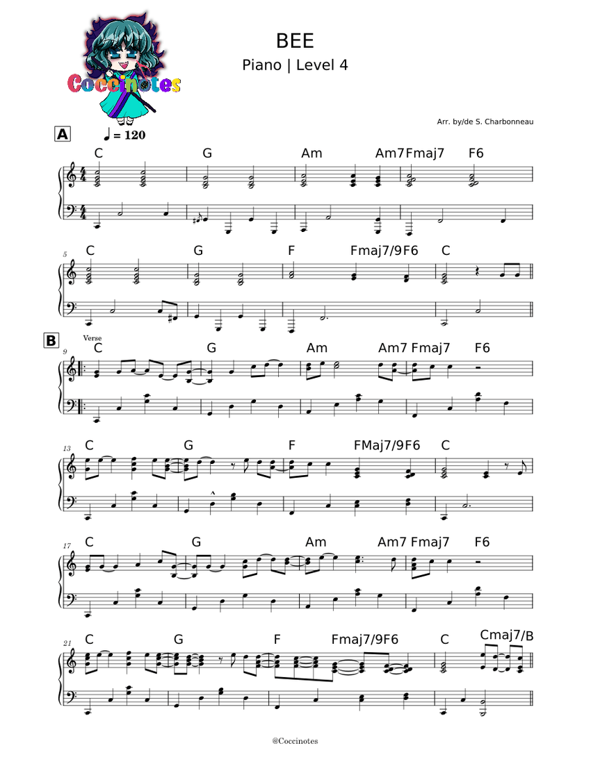 Bee - Level 4 - Piano Sheet music for Piano (Solo) | Musescore.com