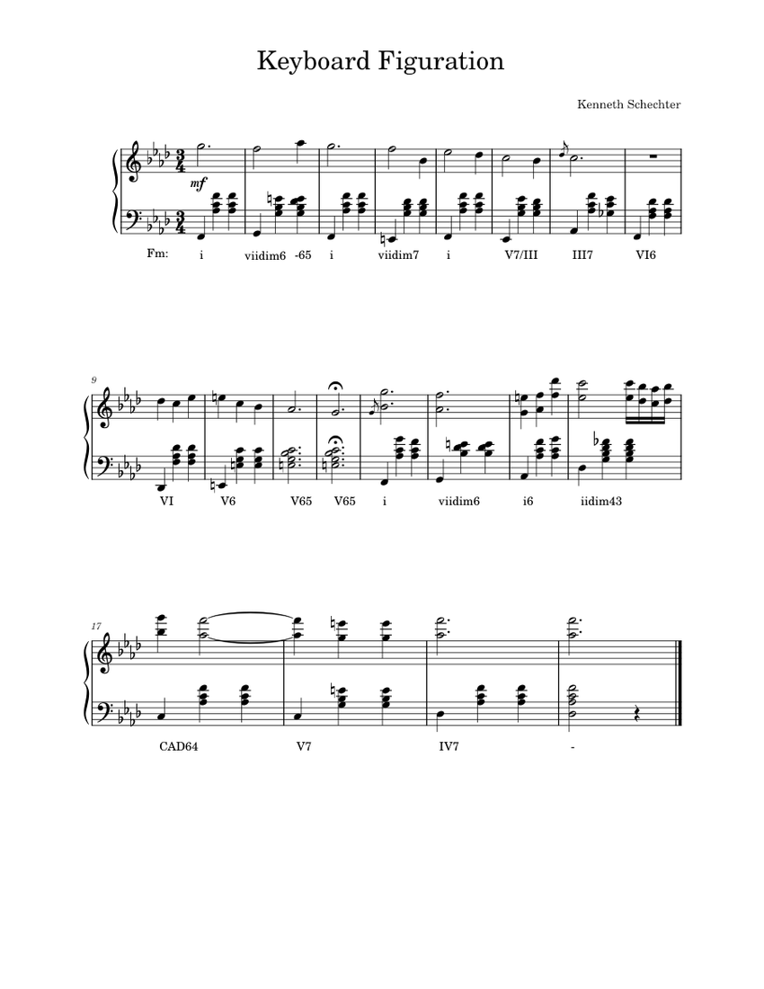 Keyboard Figuration - Kenneth Schechter Sheet music for Piano (Solo ...