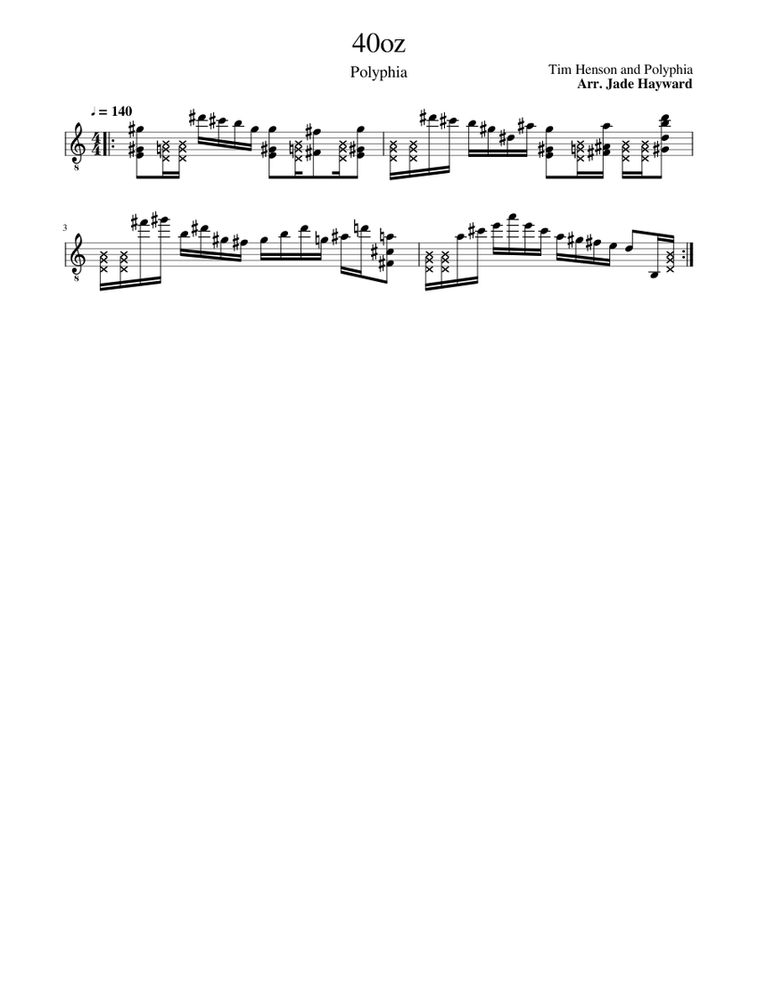 40oz - Polyphia Sheet music for Guitar (Solo) | Musescore.com