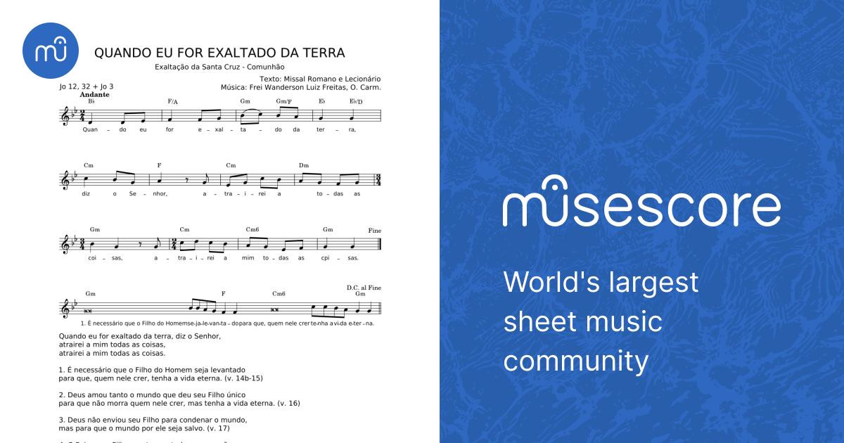 QUANDO EU FOR EXALTADO DA TERRA – Frei Wanderson Luiz Freitas;O. Carm ...