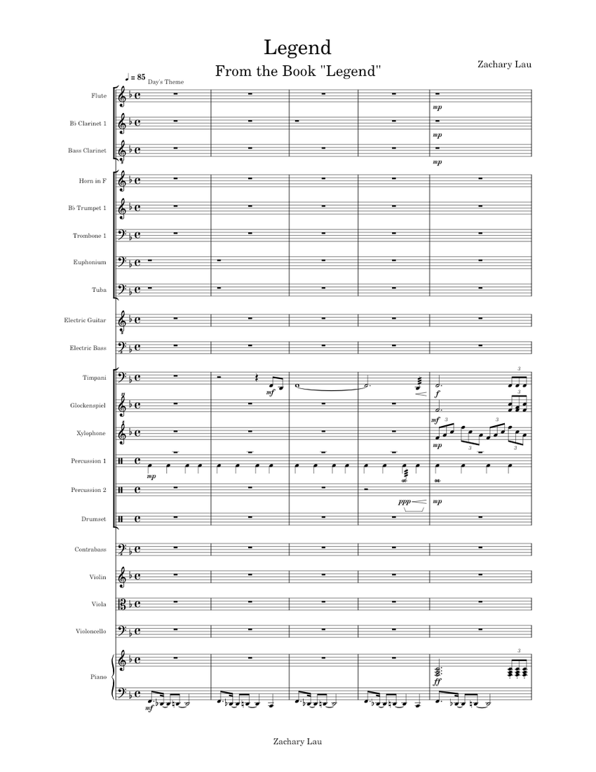 Legend - Zachary Lau Sheet music for Piano, Trombone, Euphonium, Tuba ...