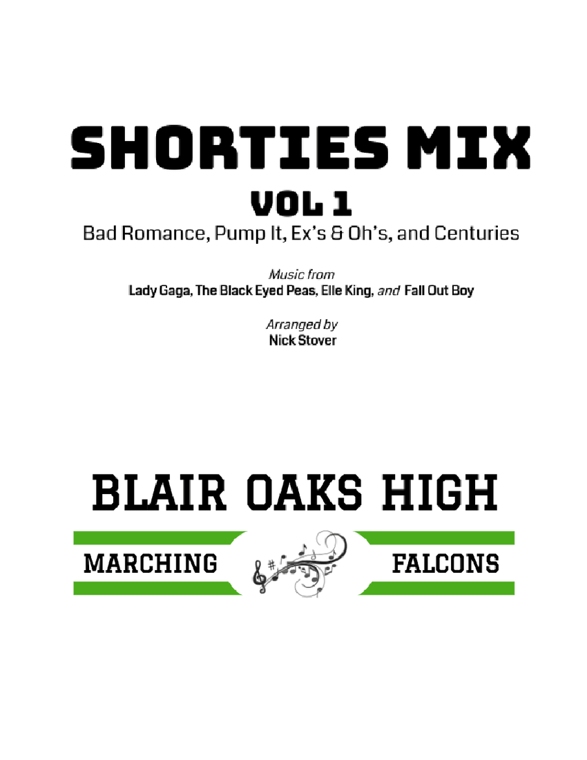 Shorties Mix: Volume 1 - Arranged by Nick Stover Sheet Music for ...