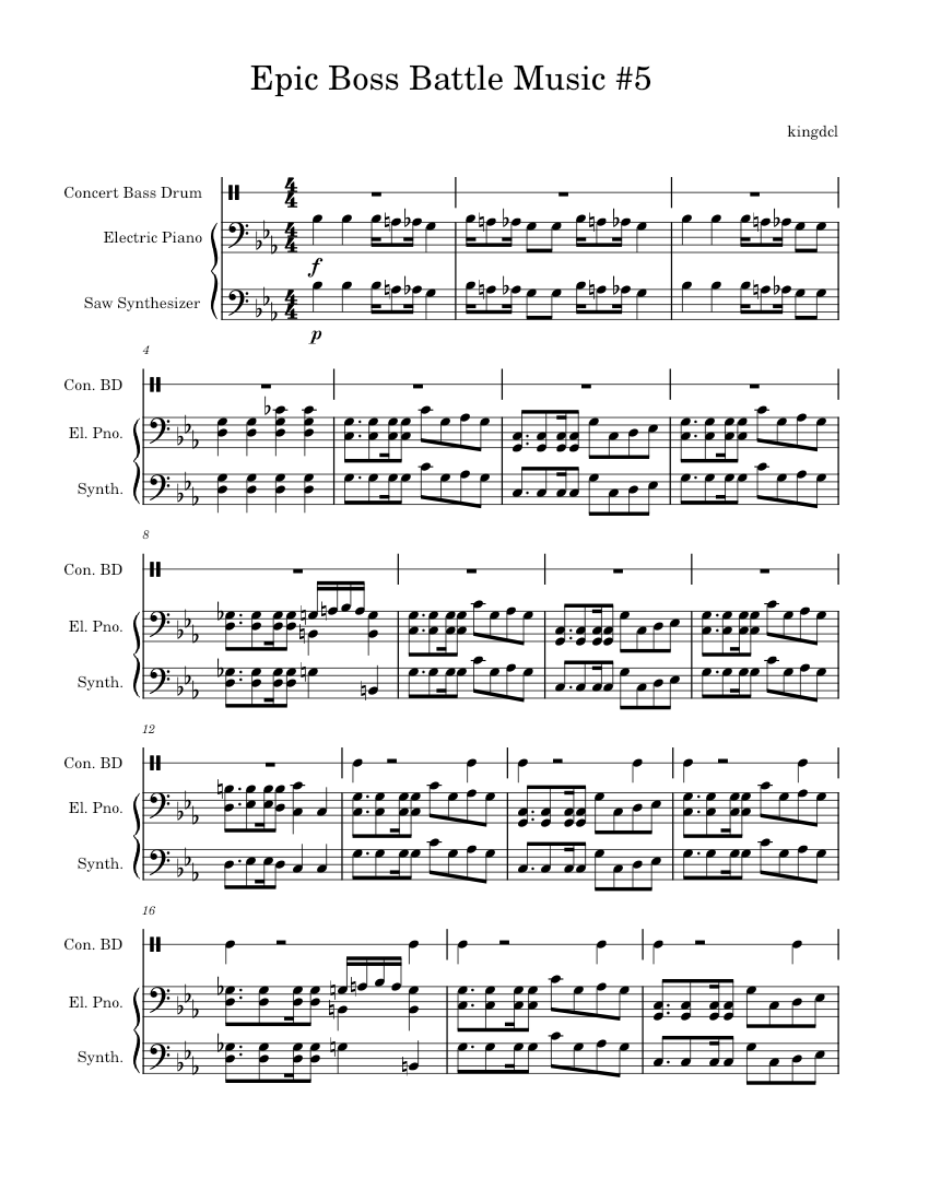 Epic Boss Battle Music #5 - piano tutorial