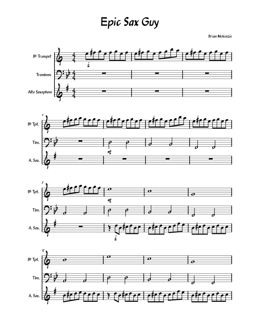 Epic sax guy – Sergey Stepanov Epic Sax Guy Sheet Music for Trombone ...