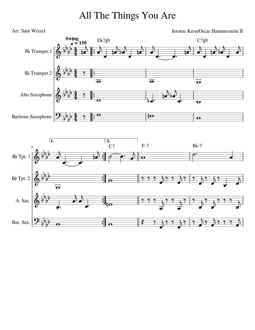 All the things you are – Ella Fitzgerald Sheet music for Saxophone alto ...