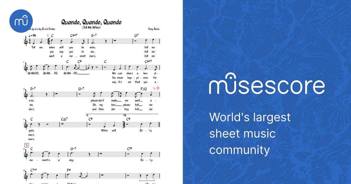 Quando Quando Quando (Lead sheet with lyrics ) Sheet Music with Chords ...