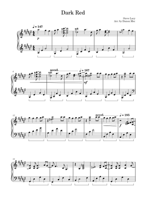 Play Official version of Dark red Sheet Music by Steve Lacy for Piano ...