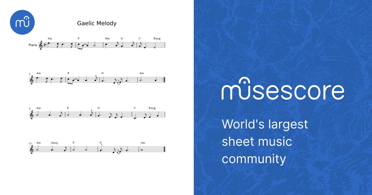 Gaelic Melody Sheet Music for Piano (Solo) Easy | MuseScore.com