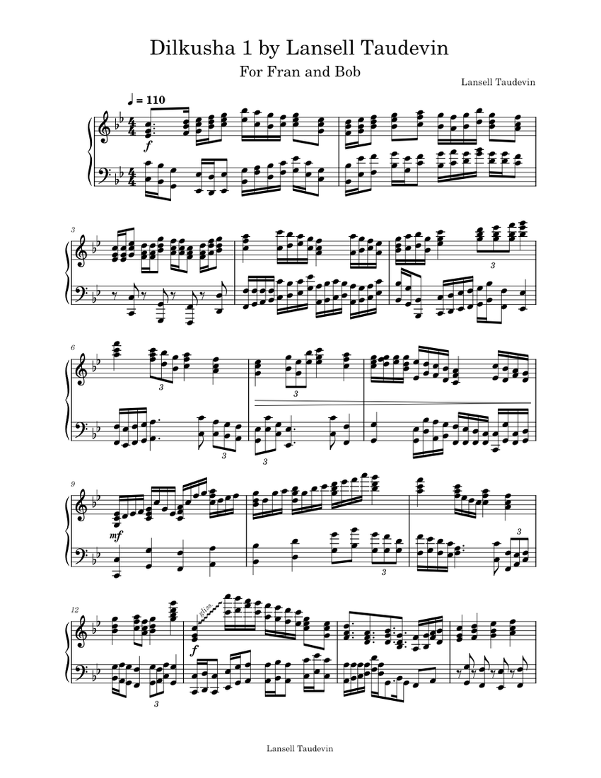 Dilkusha_1_by_Lansell_Taudevin Sheet music for Piano (Solo) | Musescore.com