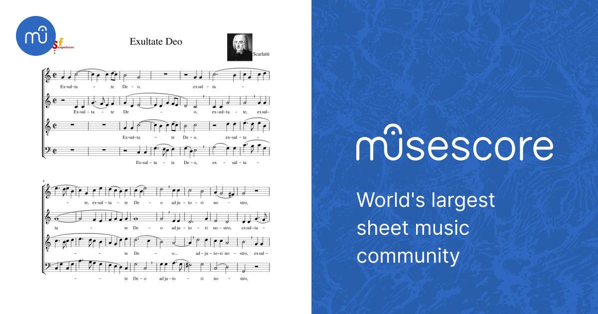 Exultate Deo (A. Scarlatti) SATB Sheet Music for Soprano, Alto, Tenor ...