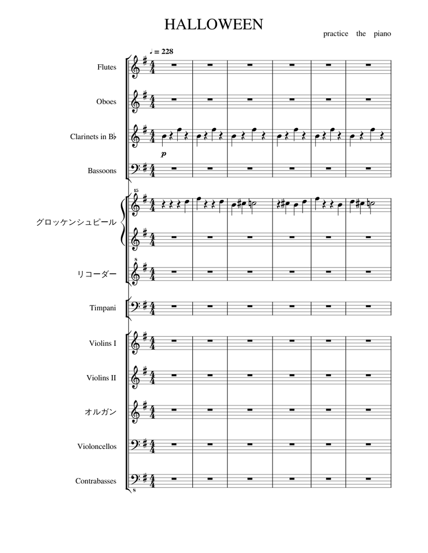 halloween Sheet music for Organ, Flute, Oboe, Clarinet in b-flat & more ...