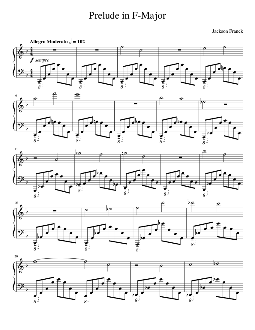 Prelude in F-Major - piano tutorial