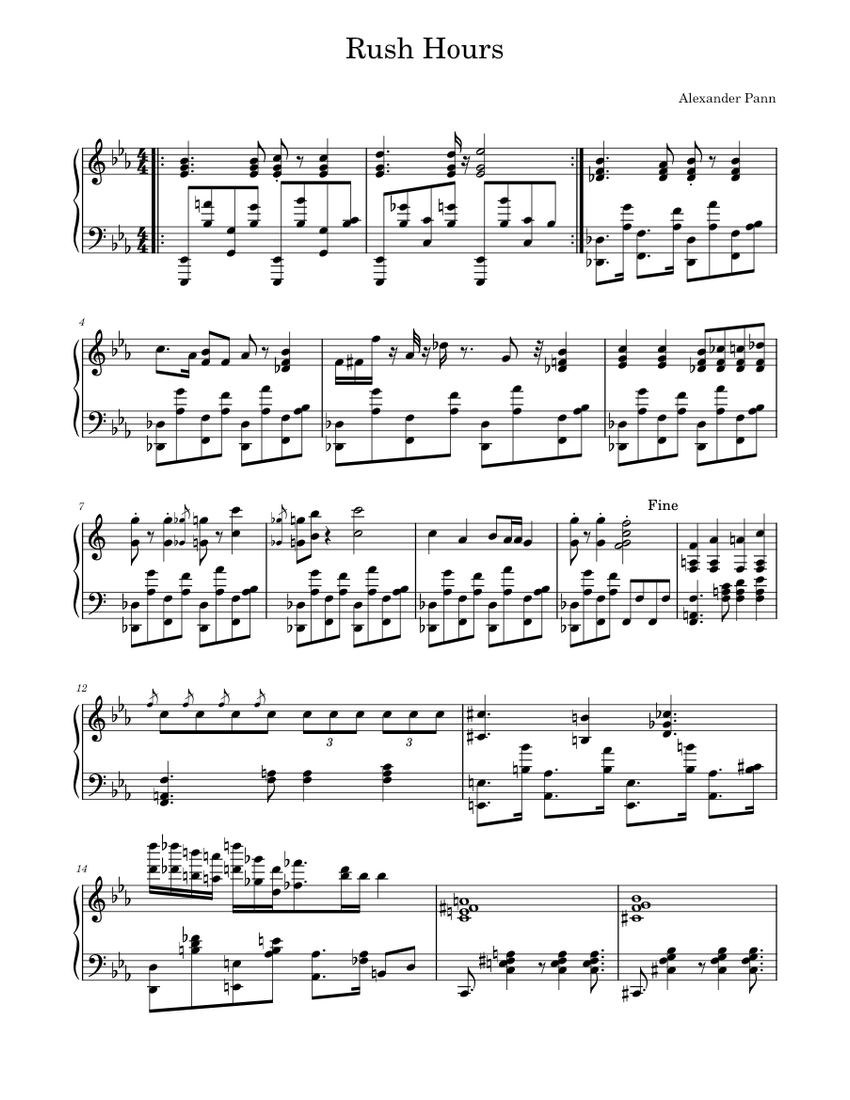 Rush Hour - Alexander Pann Sheet music for Piano (Solo) | Musescore.com