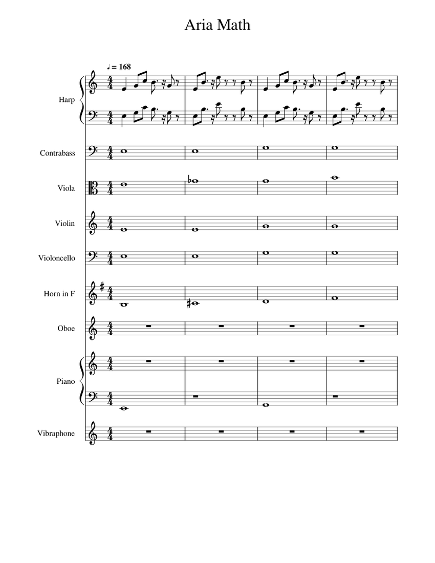 Aria Math arrangement Sheet Music for Piano, Oboe, French horn ...