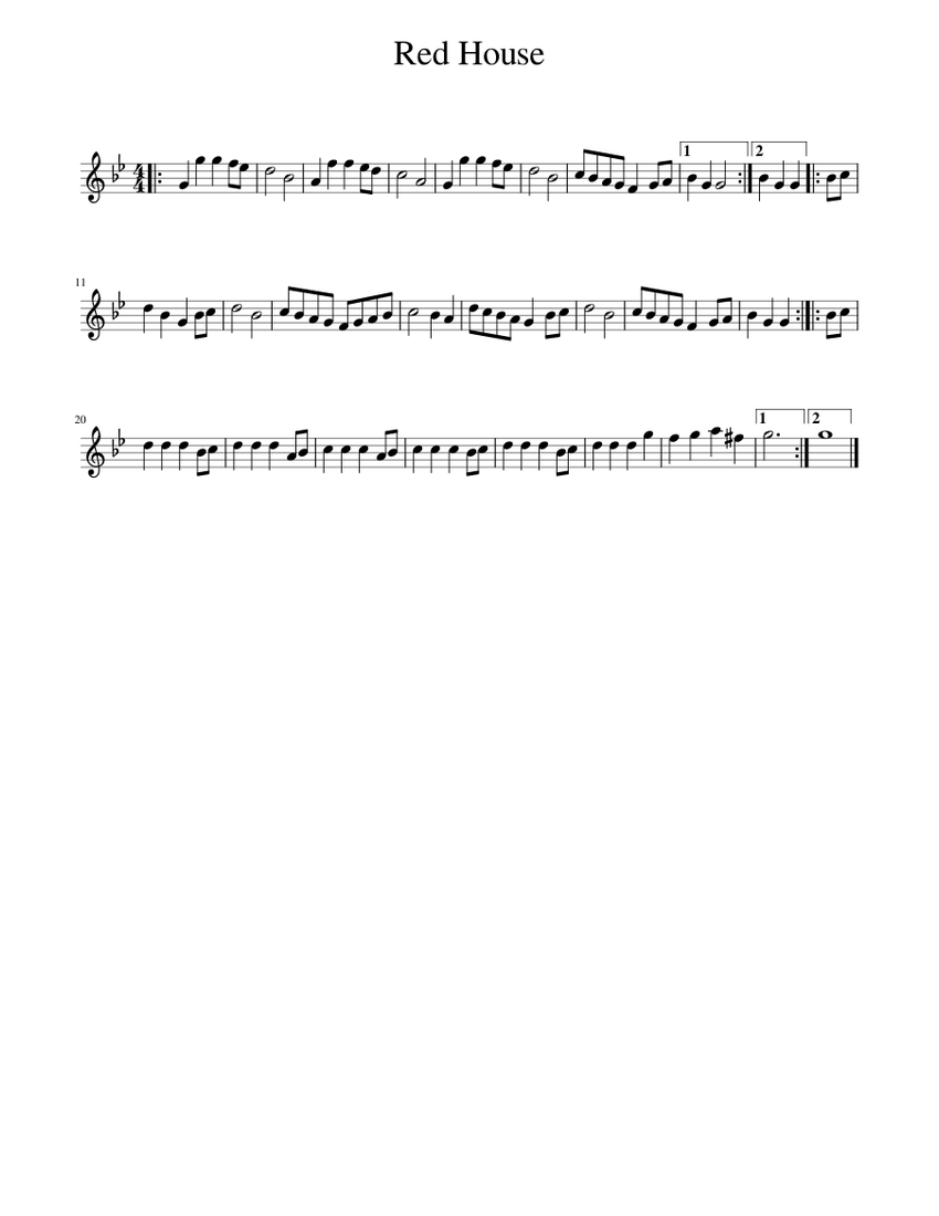 Red House Sheet music for Piano (Solo) | Musescore.com