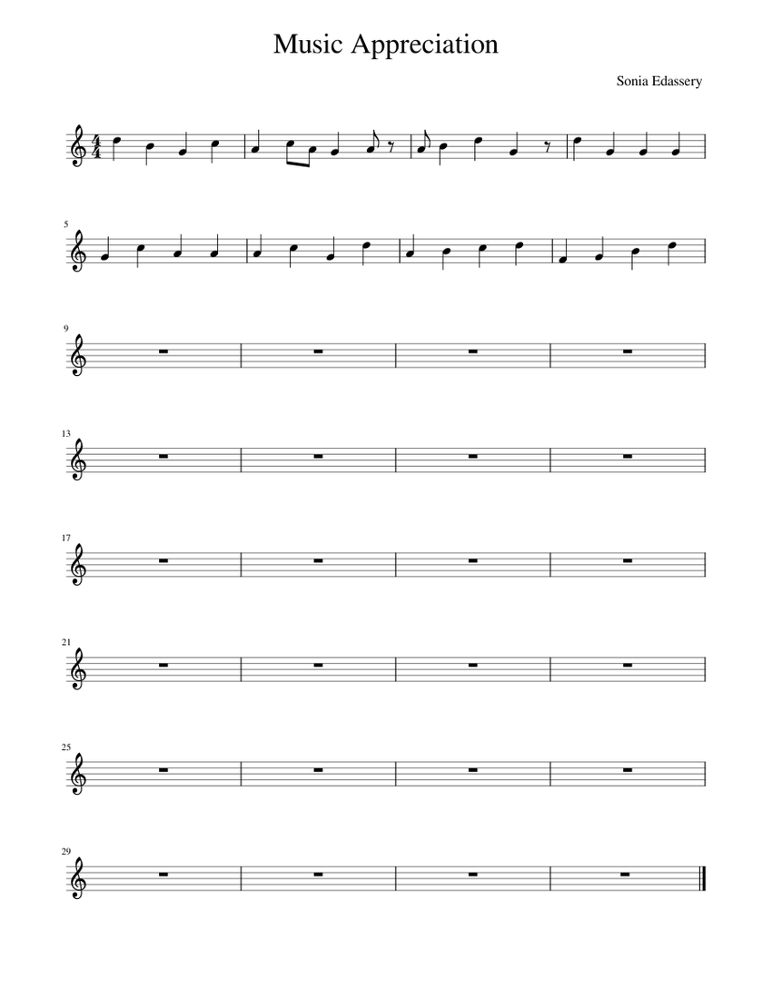 Music Appreciation Sheet music for Piano (Solo) | Musescore.com
