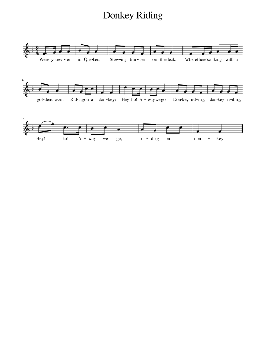 Donkey Riding Sheet music for Piano (Solo) Easy | Musescore.com