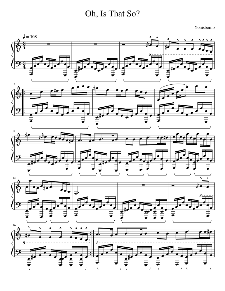 Oh, Is That So? Sheet music for Piano (Solo) | Musescore.com
