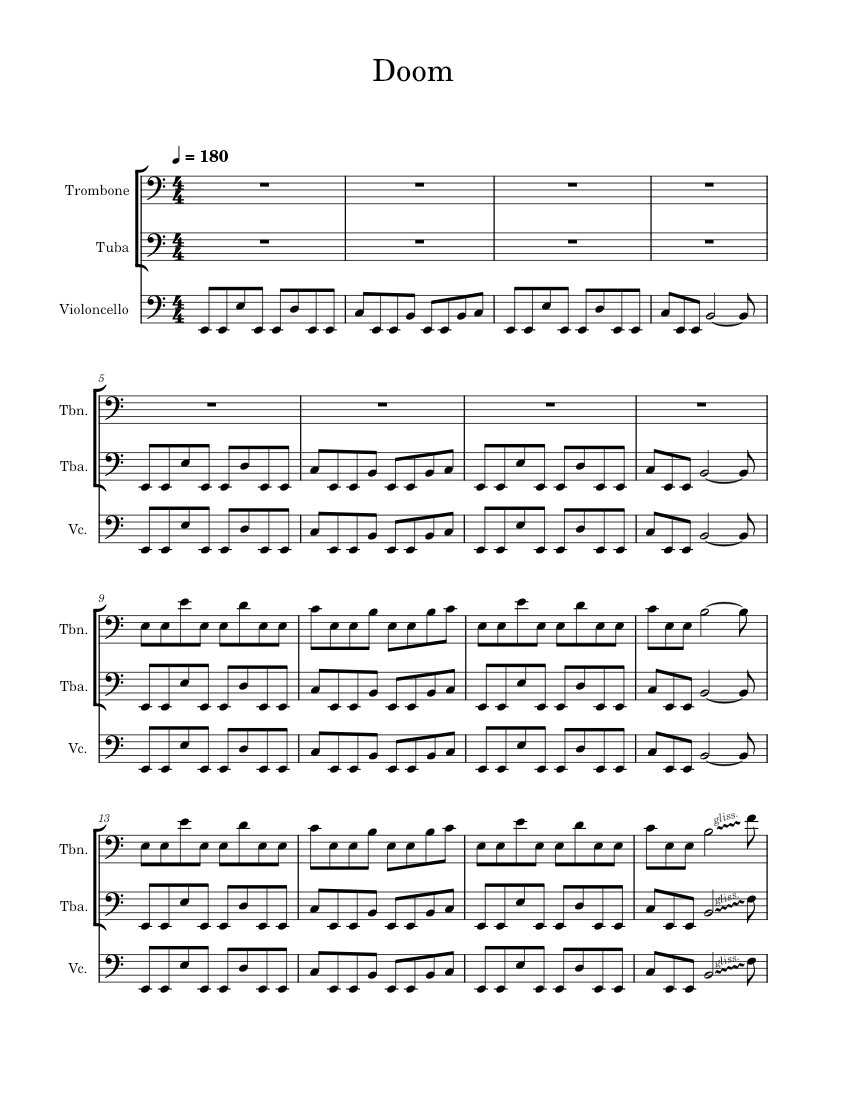 At Doom's Gate – Mick Gordon, Bobby Prince Doom Sheet Music for ...