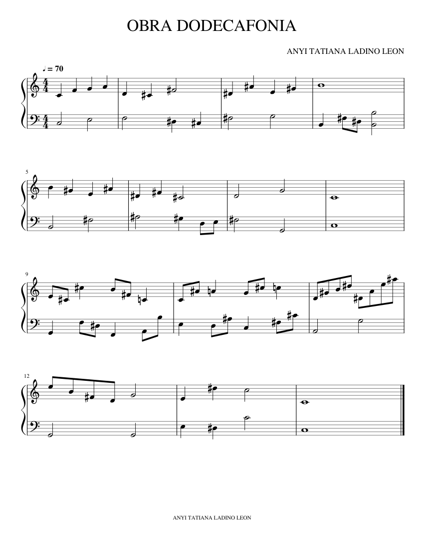 OBRA_DODECAFONIA Sheet music for Piano (Solo) | Musescore.com