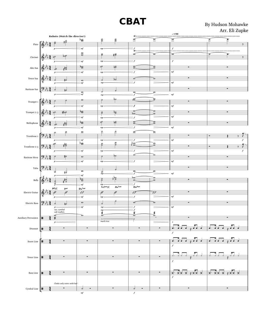 CBAT - Hudson Mohawke Sheet music for Trombone, Tuba, Mellophone, Flute ...