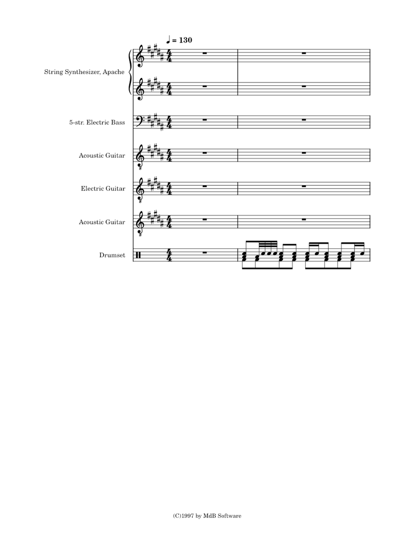 The Shadows.Apache Sheet music for Guitar, Bass guitar, Drum group, Strings group (Mixed ...
