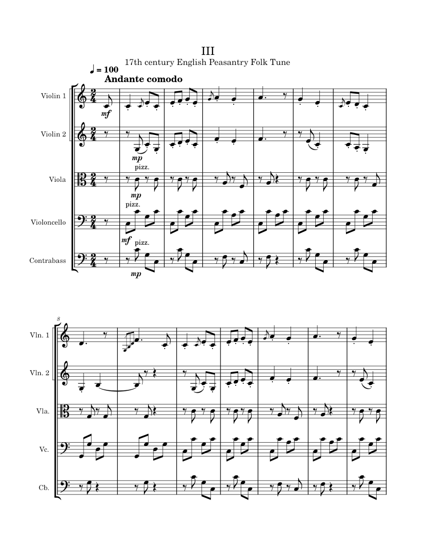British Suite - Movement 3 Sheet music for Contrabass, Violin, Viola ...