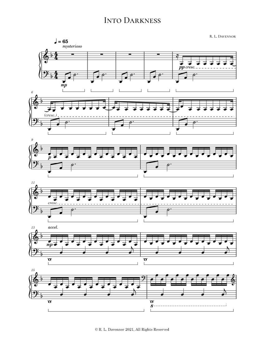 Into Darkness Sheet music for Piano (Solo) | Musescore.com
