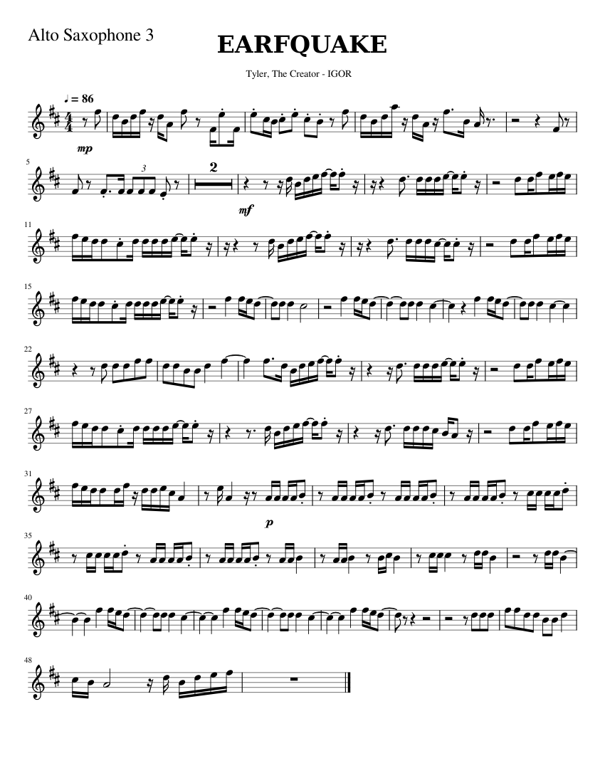 Alto Saxophone 1-Alto Saxophone 3 Sheet Music for Saxophone alto (Solo ...