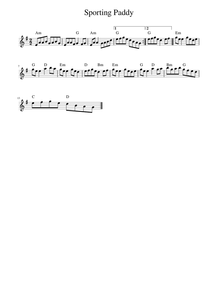 Sporting Paddy Sheet music for Piano (Solo) | Musescore.com