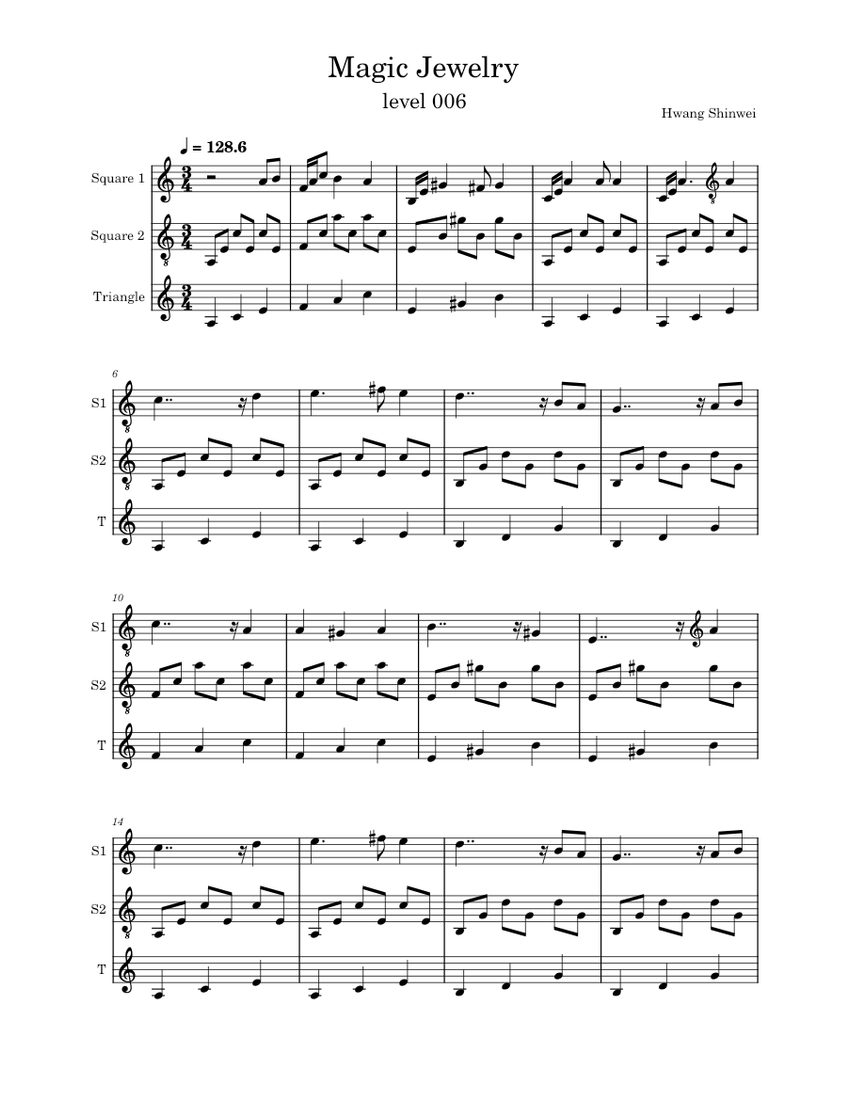 Magic Jewelry – Hwang Shinwei level 006 Sheet music for Synthesizer ...