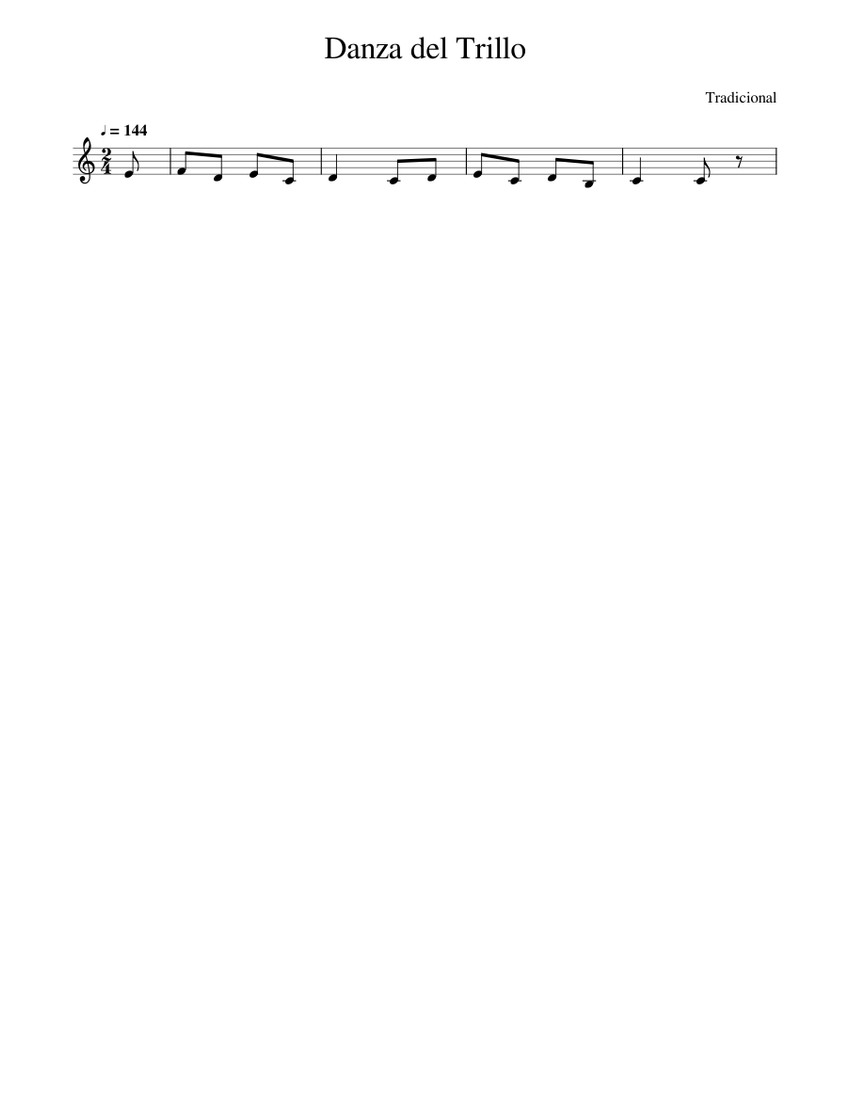 Traditional music - Danza del Trillo Sheet Music for Piano (Solo) easy ...