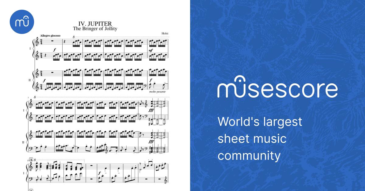 Jupiter, The Bringer Of Jollity – Gustav Holst , SM Sheet music for ...