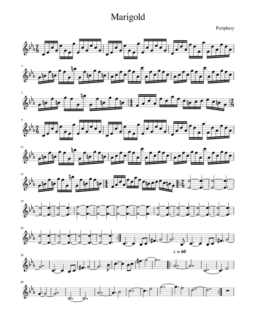 Marigold - Periphery Sheet Music for Violin (Solo) | MuseScore.com