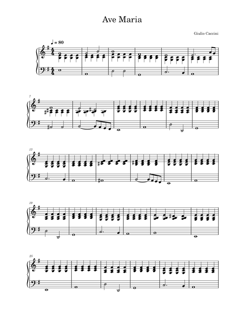 Ave Maria Sheet Music for Organ (Solo) | MuseScore.com