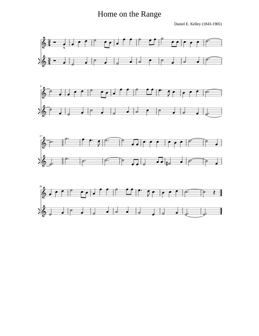 Home on the Range easy Sheet Music for Piano (Solo) | MuseScore.com