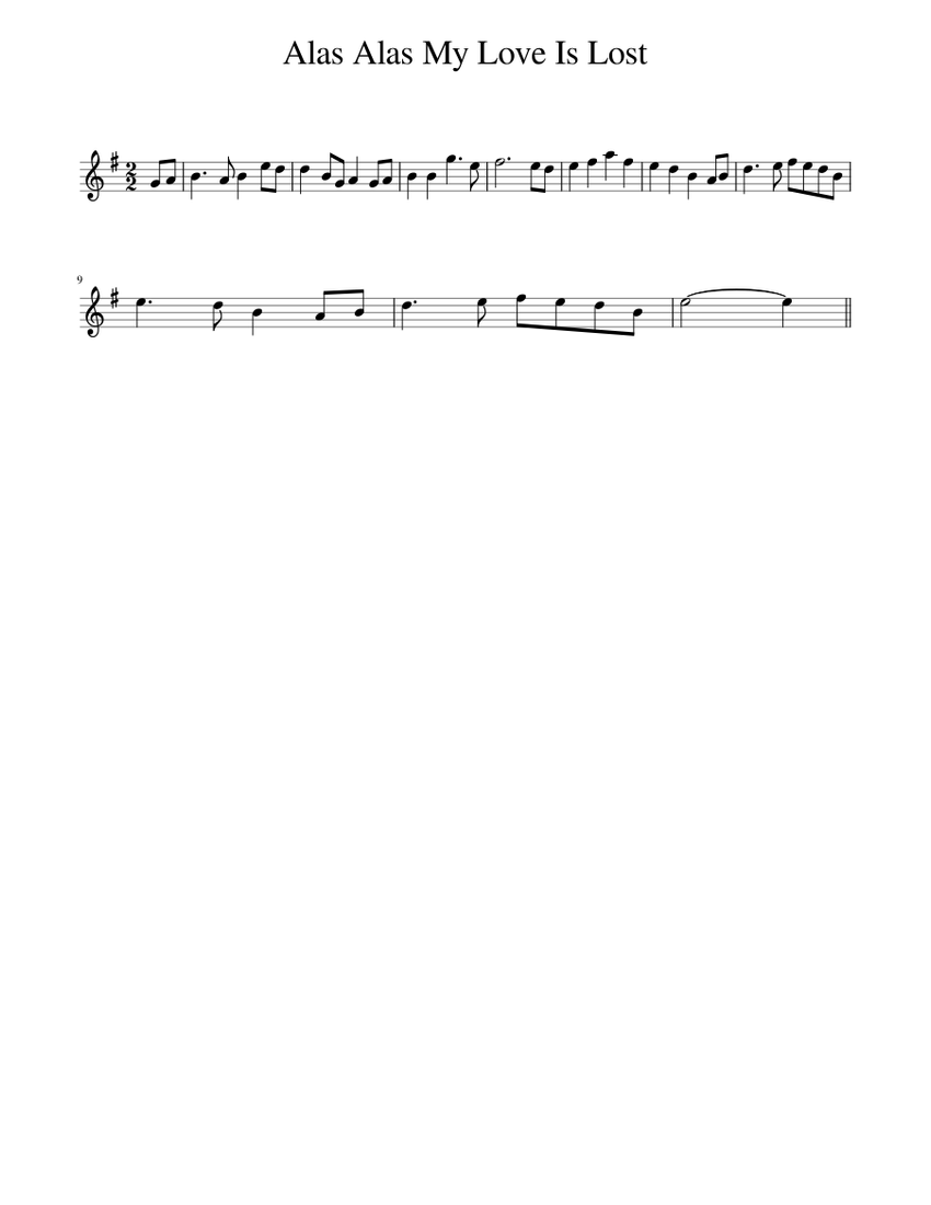 Alas Alas My Love Is Lost Sheet music for Piano (Solo) Easy | Musescore.com