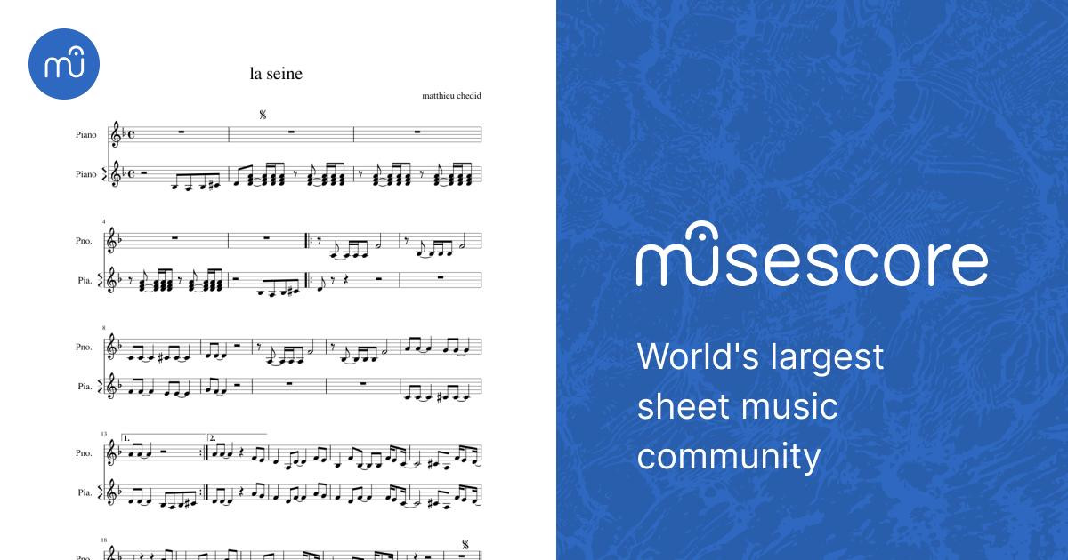 "La seine" (Extrait du film "Un monstre à Paris") Sheet Music for Piano ...