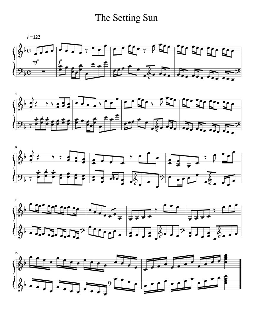 The Setting Sun Sheet Music for Piano (Solo) | MuseScore.com