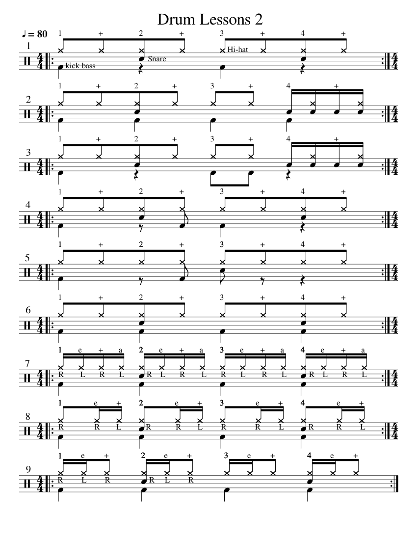 Drum Lesson Class Sheet music for Drum group (Drum Corps (Modern ...