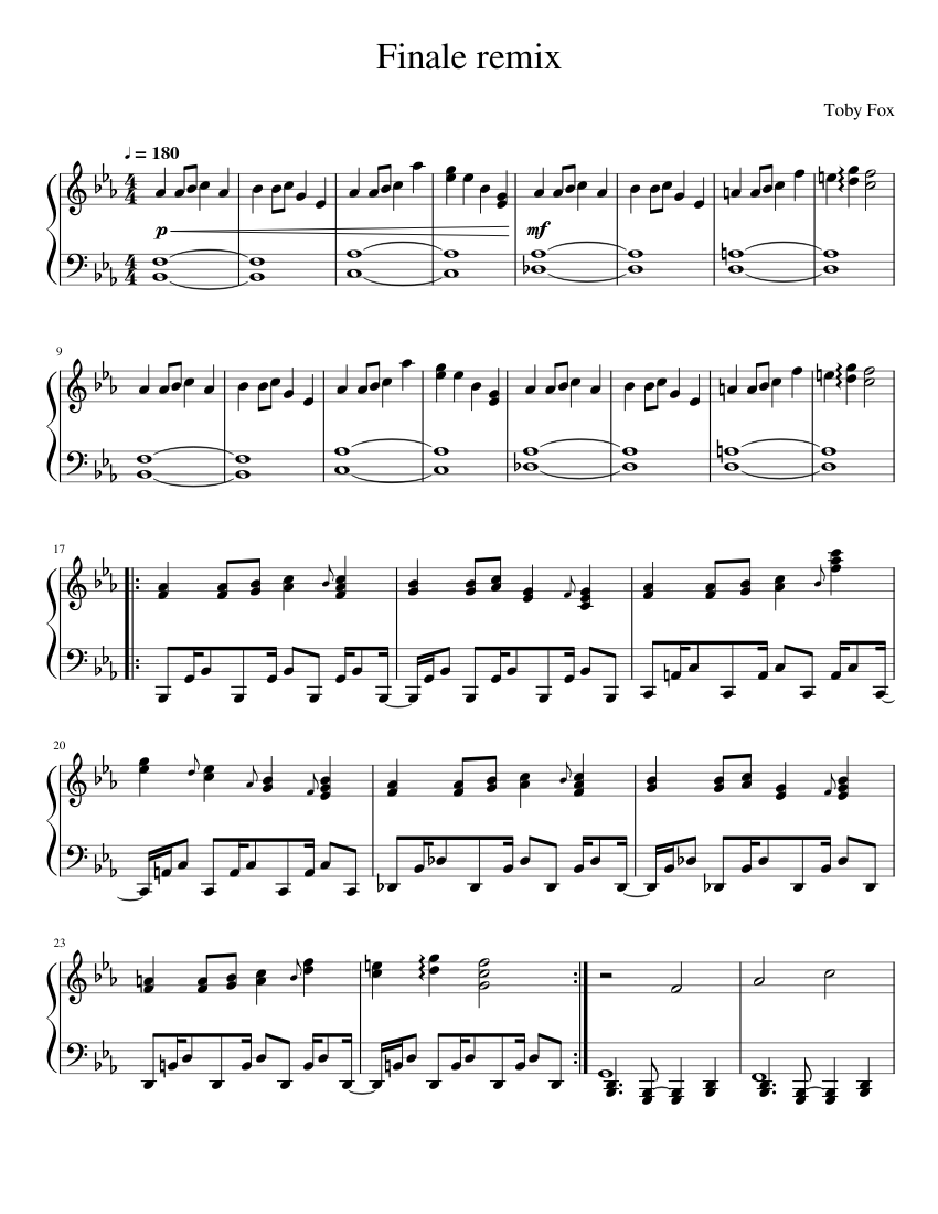 Finale (Undertale Remix) Sheet Music for Piano (Solo) | MuseScore.com