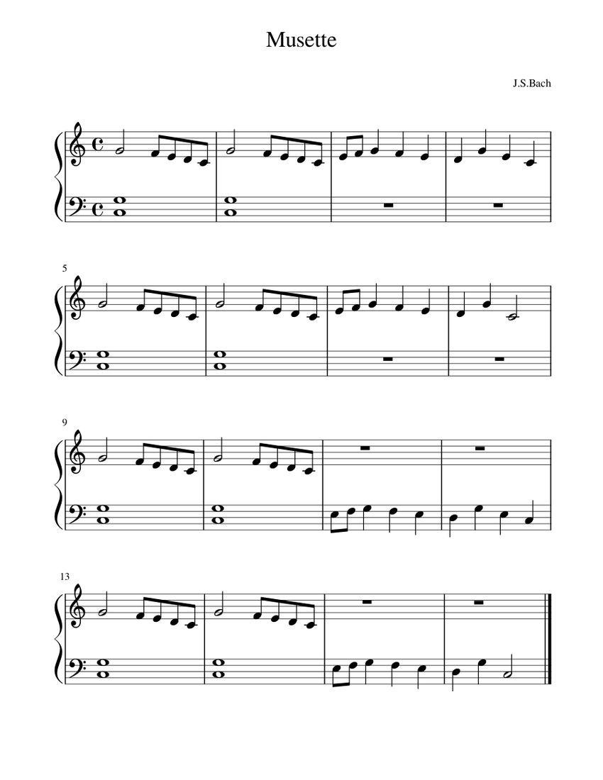 Musette Sheet music for Piano (Solo) Easy | Musescore.com