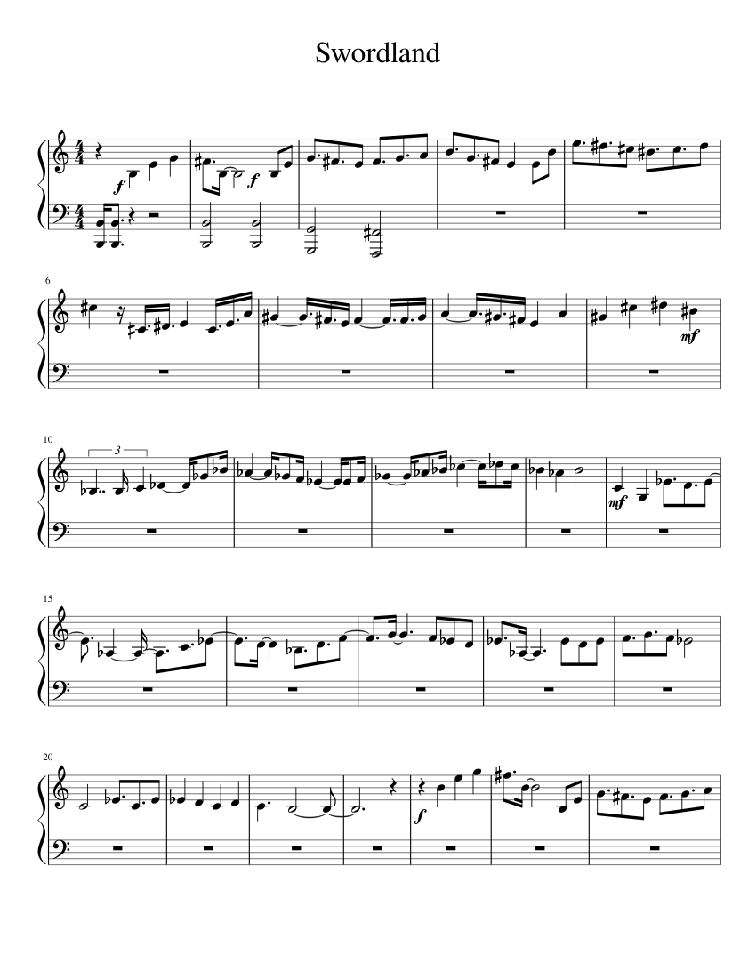 Swordland Sheet music for Piano (Solo) Easy | Musescore.com