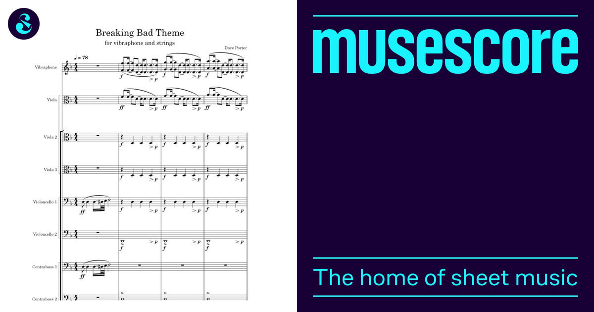 Breaking Bad Theme Sheet Music for Vibraphone, Viola, Cello, Woodwinds ...