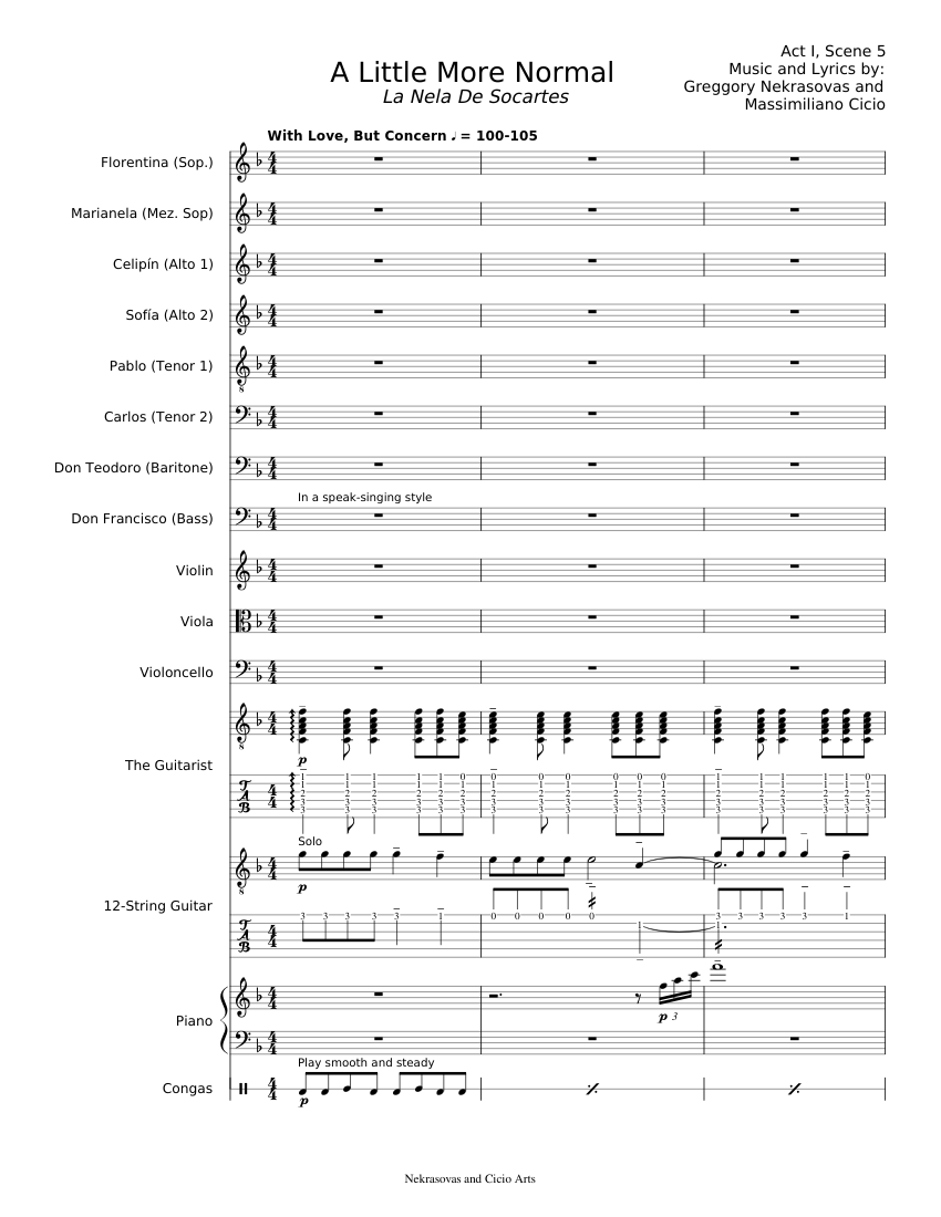 A Little More Normal Sheet music for Piano, Soprano, Alto, Tenor & more ...