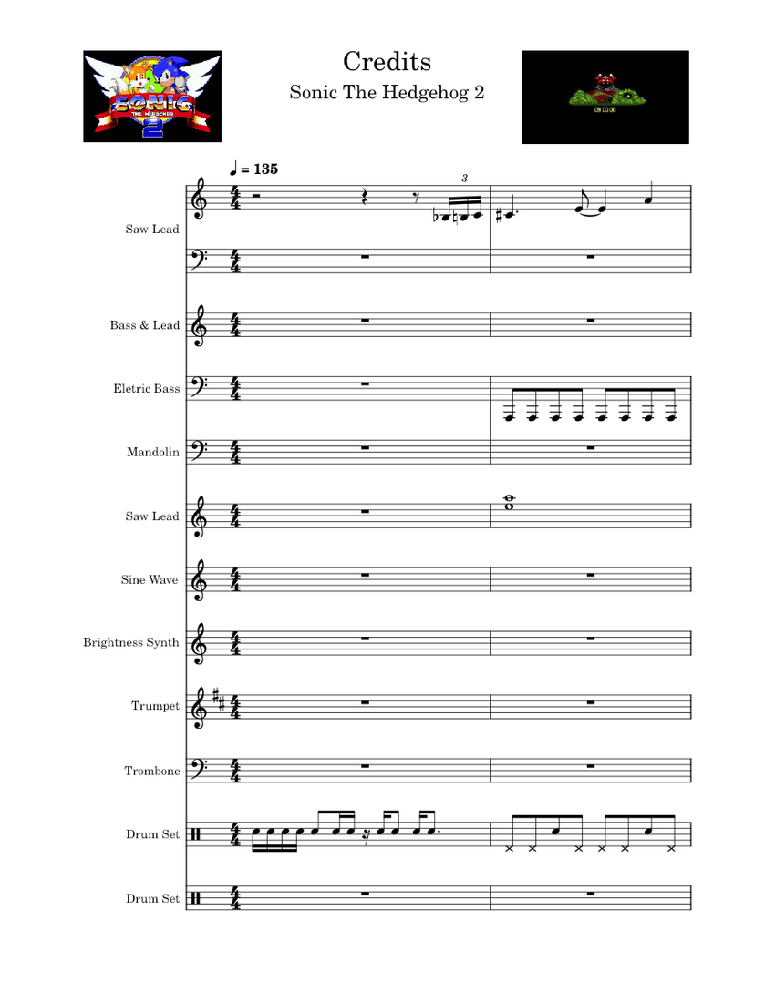 Credits [Roll] - Sonic The Hedgehog 2 - piano tutorial