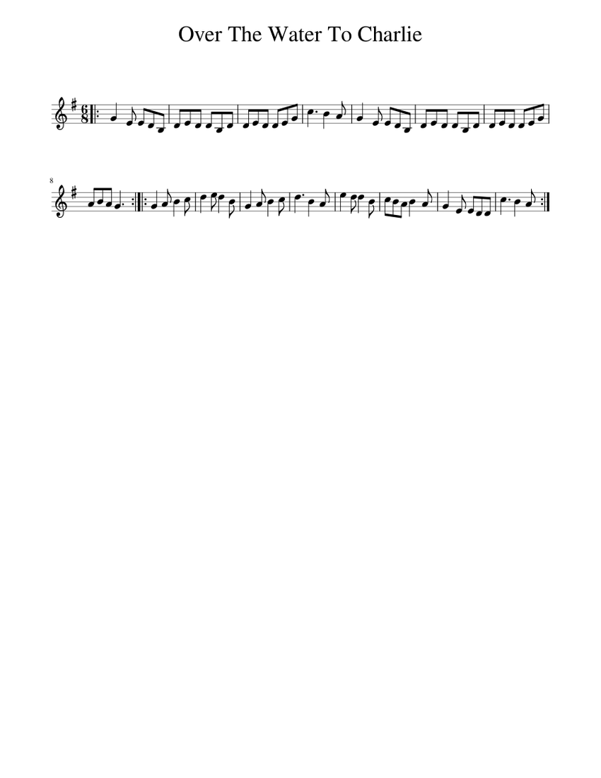 Over The Water To Charlie Sheet music for Piano (Solo) | Musescore.com